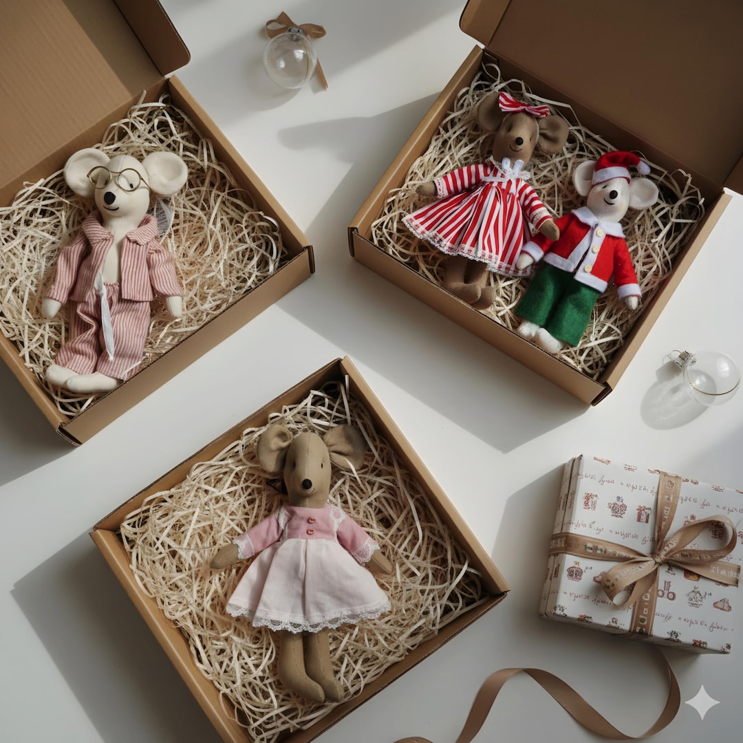 Christmas Mouse Family Sewing Pattern – Mice Clothes, 6-inch (PDF ...