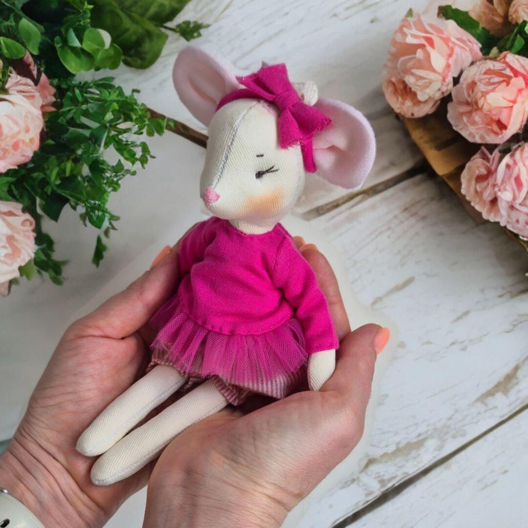 Mouse Plush Doll Sewing Pattern: DIY 8" Soft Toy With Outfit (PDF ...