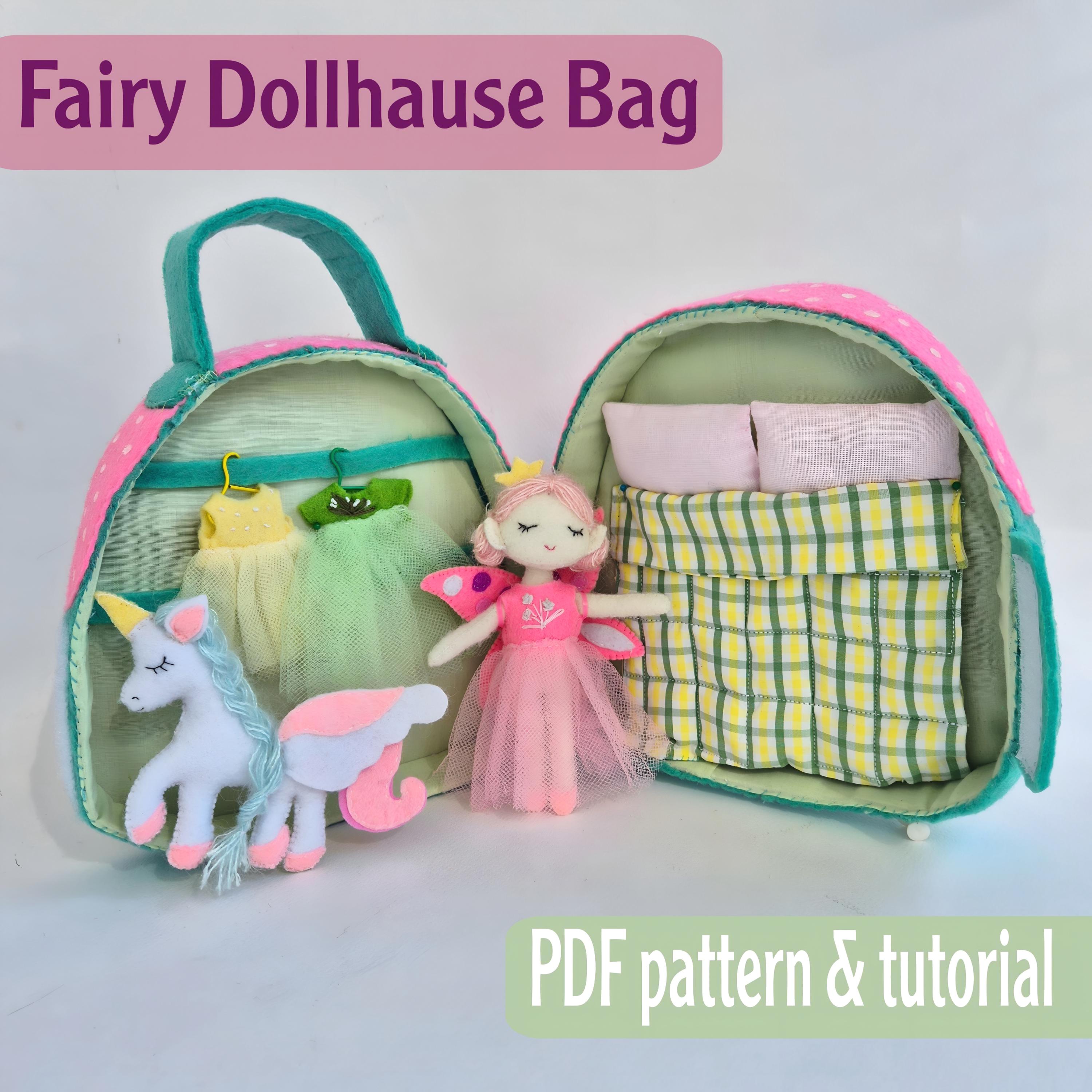 Felt Fairy Dollhouse Sewing Pattern: DIY Travel Toy Bag (PDF Tutorial ...