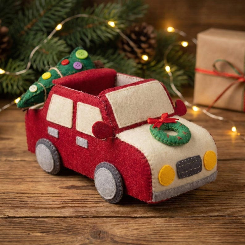 Christmas Felt Car Pattern PDF – Easy Hand Sewing Tutorial for Dolls 15 ...