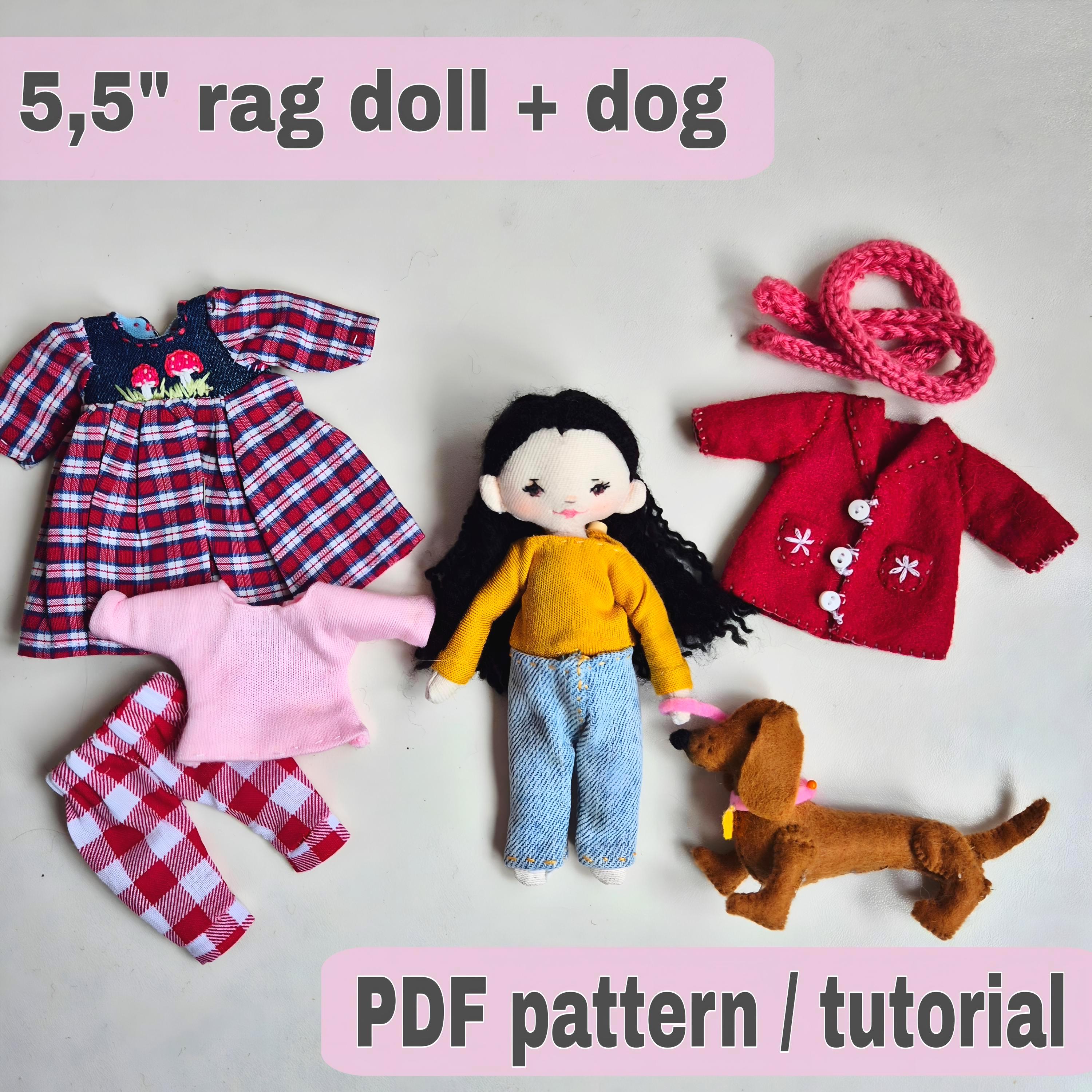 Mini Rag Doll & Dog Sewing Pattern – DIY Doll Clothes (PDF Tutorial) - Etsy