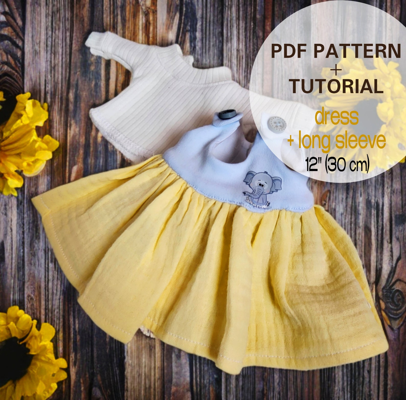 Doll Dress Sewing Pattern & Tutorial: 12-inch Doll Clothes (PDF Digital ...
