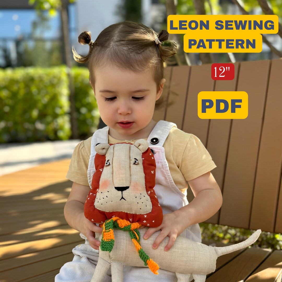 Adorable Lion Sewing Pattern: 12 Tall - DIY Stuffed Animal Project - Etsy