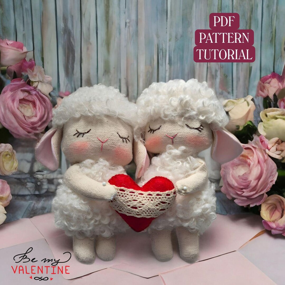 Handmade Lamb Sewing Pattern for Valentine's Day – DIY Gift With Heart ...