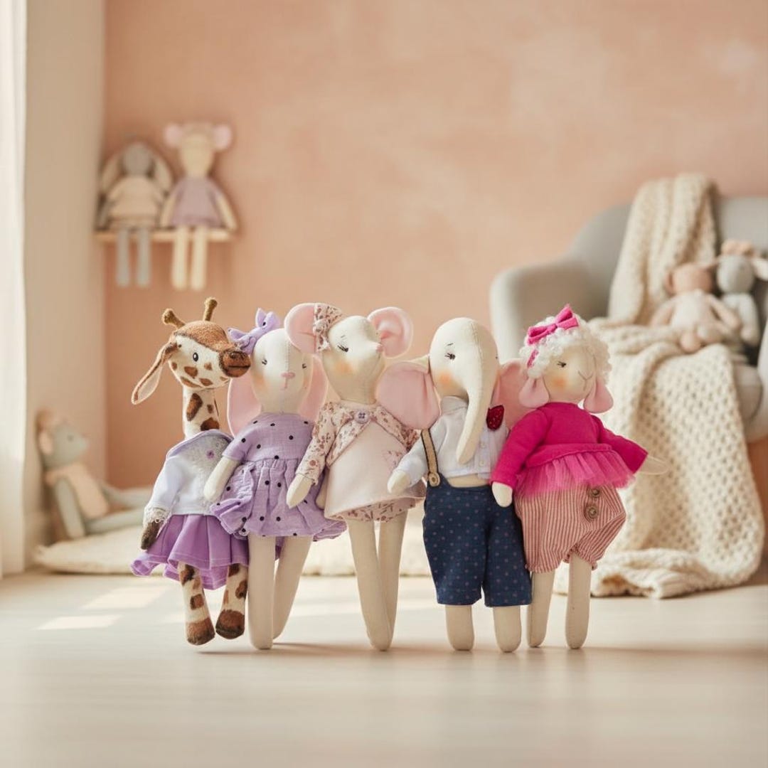Mini Animal Sewing Pattern: Fabric Doll Tutorial (PDF Download) - Etsy