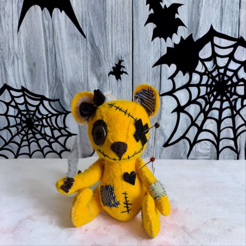 DIY Voodoo Bear Felt Pattern and Tutorial 5-inch 12 Cm Handmade Craft ...