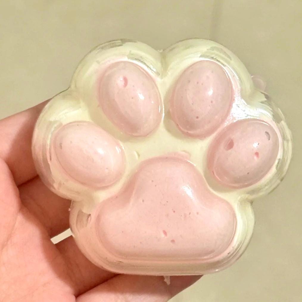 Cream Blush Oversized Cat Claw Pinch Silicone Slow Rebound ...