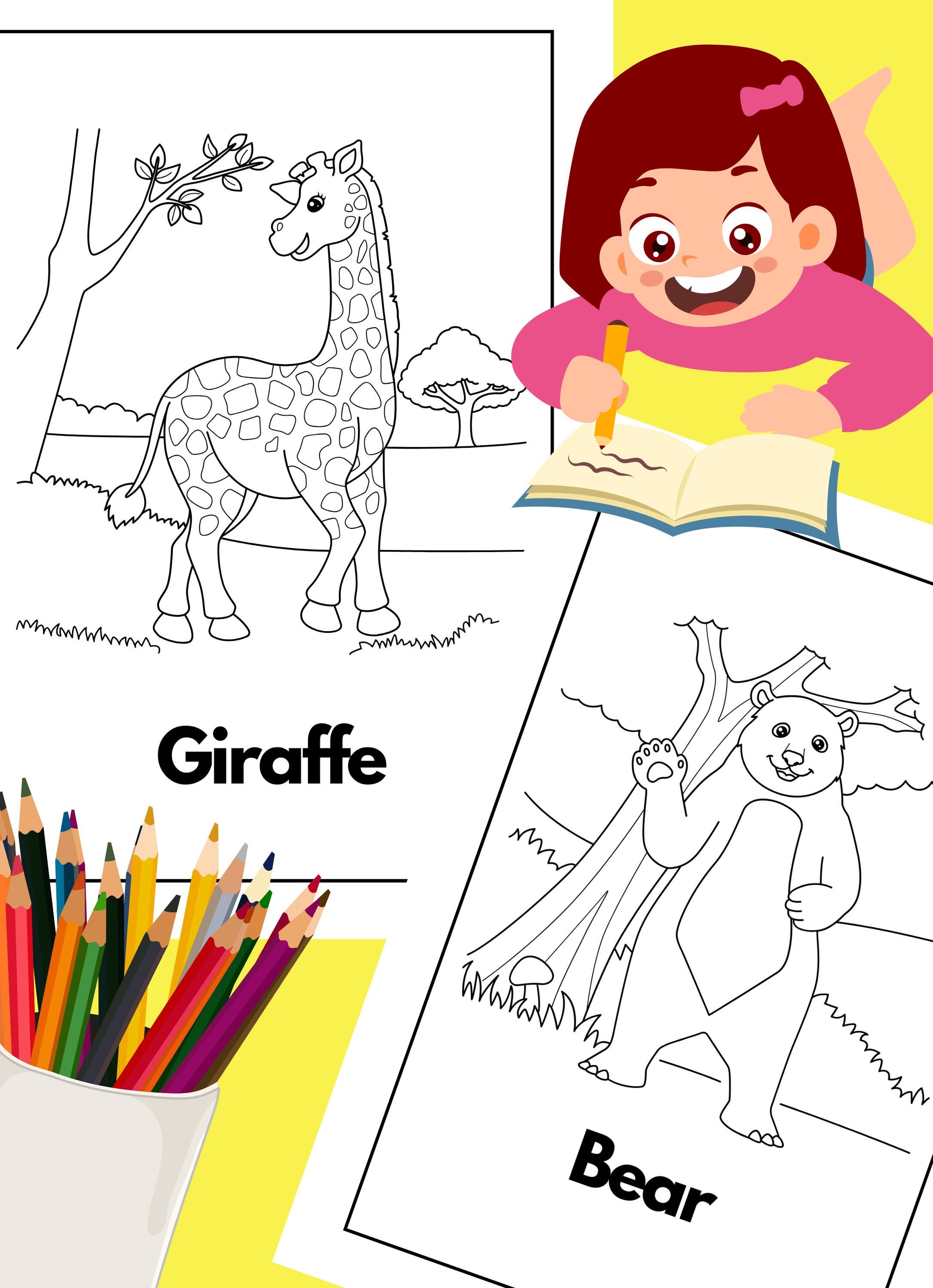 Educational Adventure Kids Learning Wildlife Coloring Book! Packed With ...