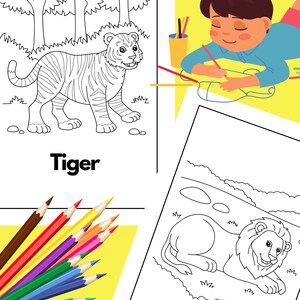 Educational Adventure Kids Learning Wildlife Coloring Book! Packed With ...