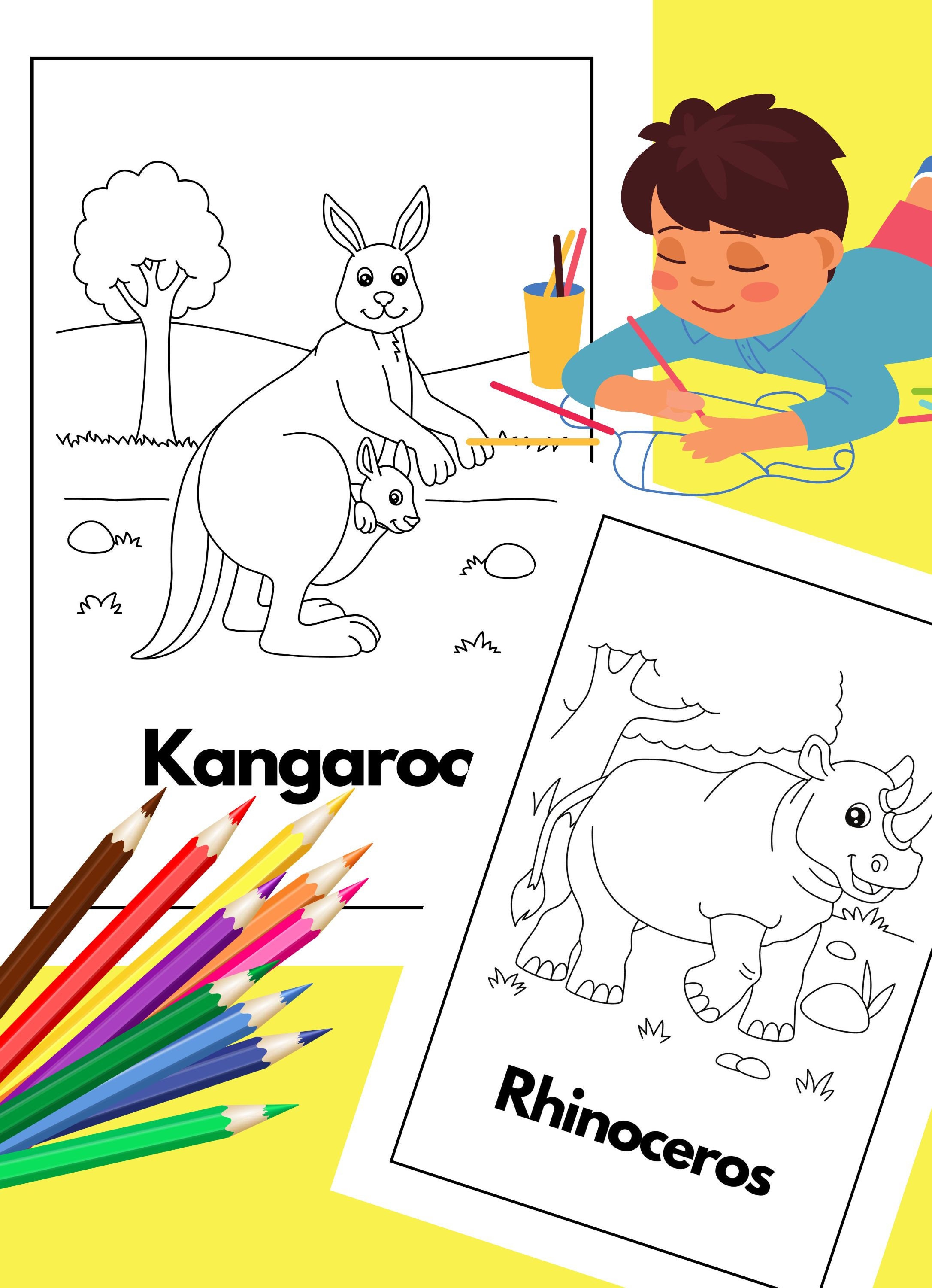 Educational Adventure Kids Learning Wildlife Coloring Book! Packed With ...