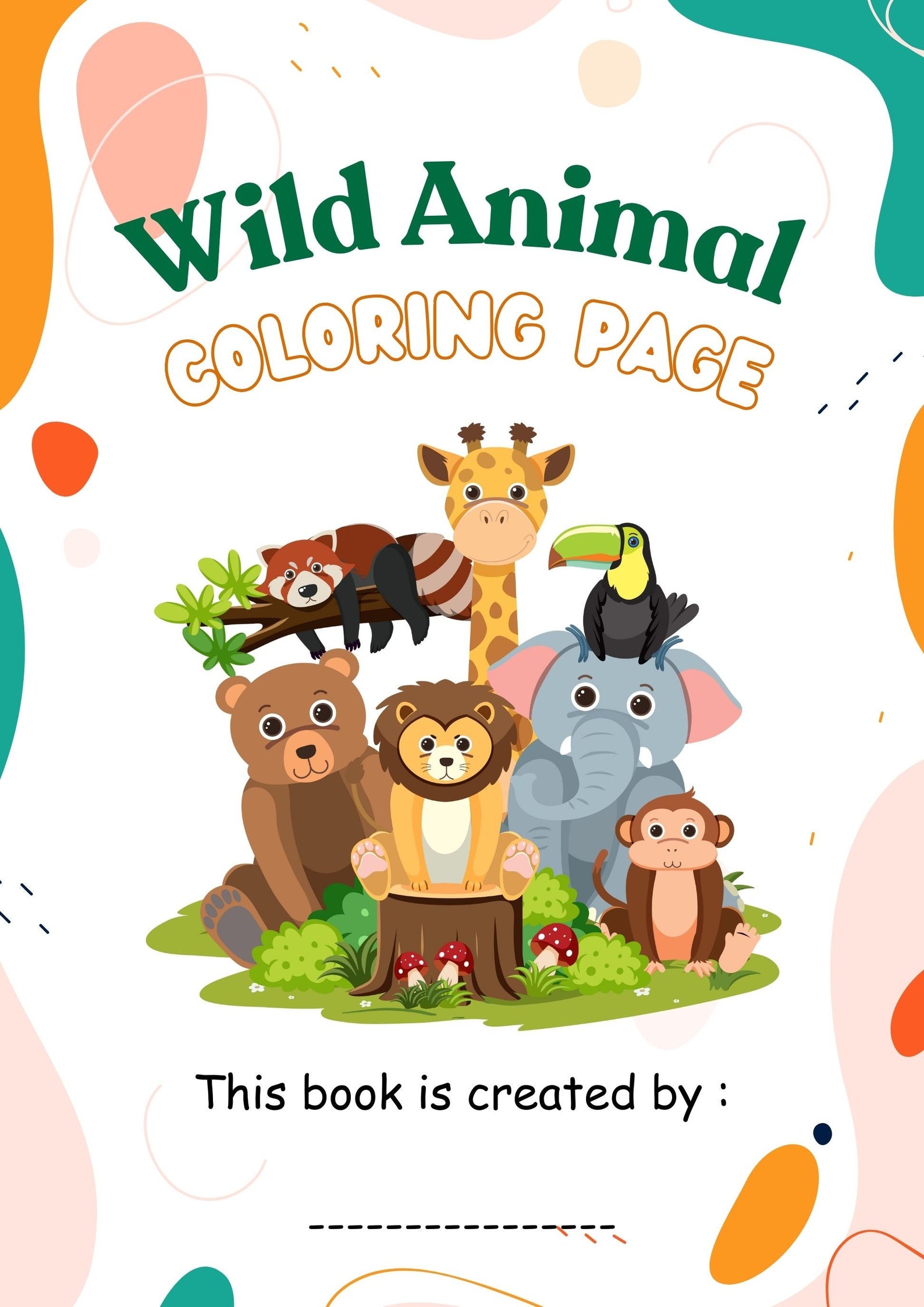 Educational Adventure Kids Learning Wildlife Coloring Book! Packed With ...