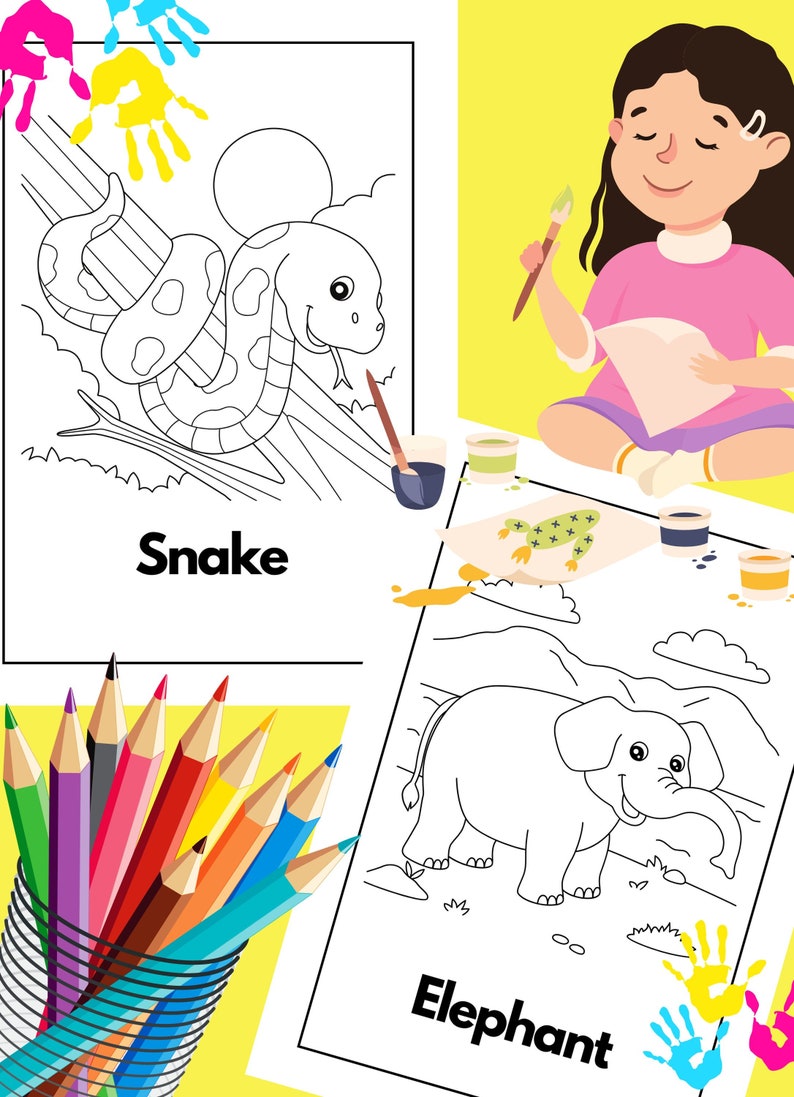 Educational Adventure Kids Learning Wildlife Coloring Book! Packed With ...