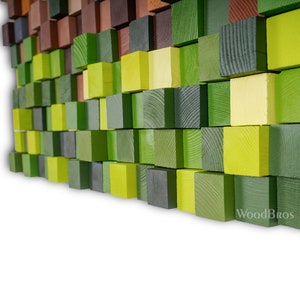 Minecraft Wood Wall Art, Wood Wall Decor, Wooden Mosaic, Abstract Wood ...