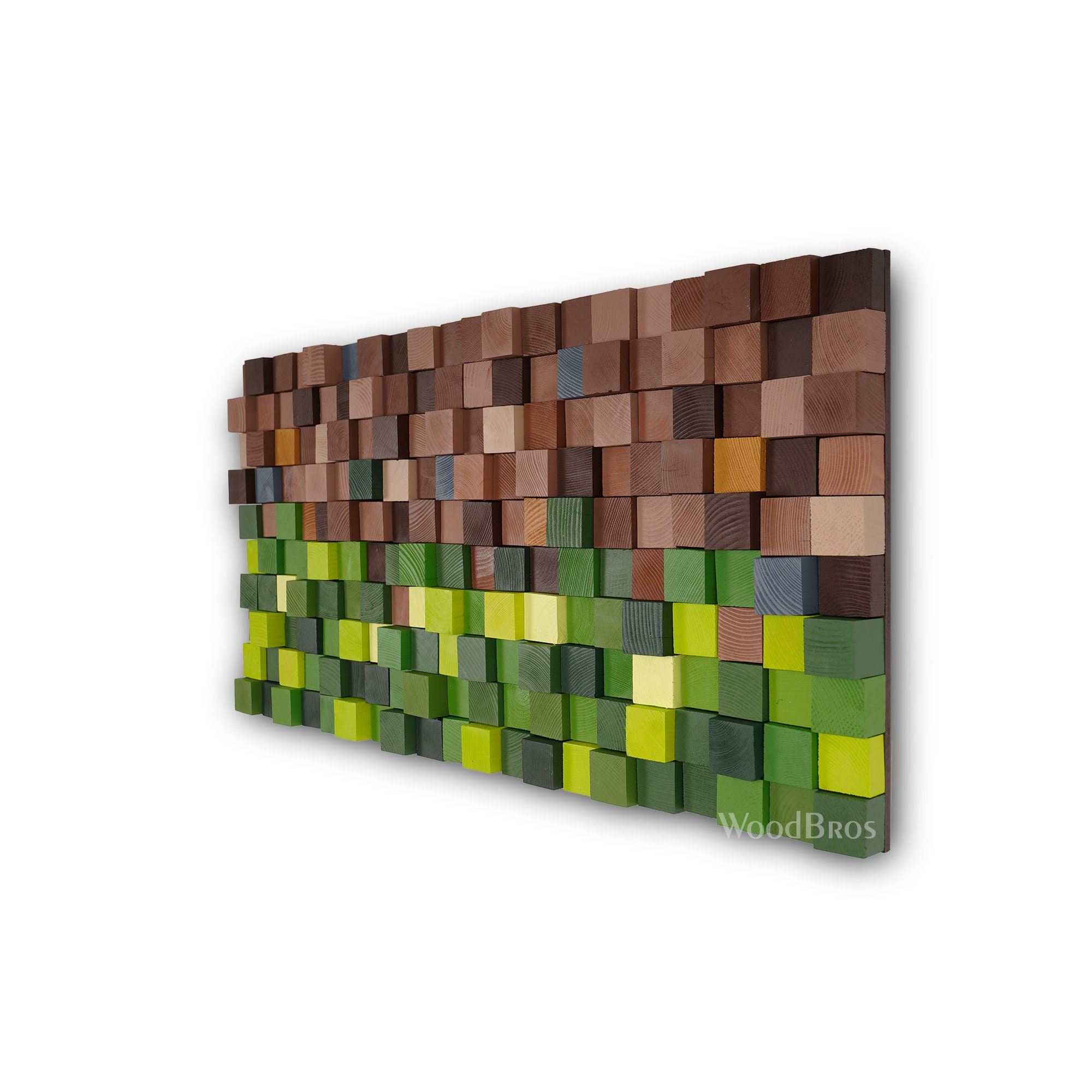 Minecraft Wood Wall Art, Wood Wall Decor, Wooden Mosaic, Abstract Wood ...