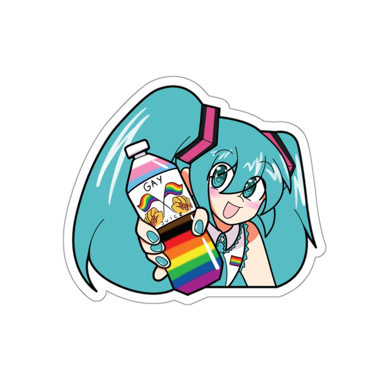 Hatsune Miku Pride - 3 X 3" Kiss Cut Sticker - Etsy