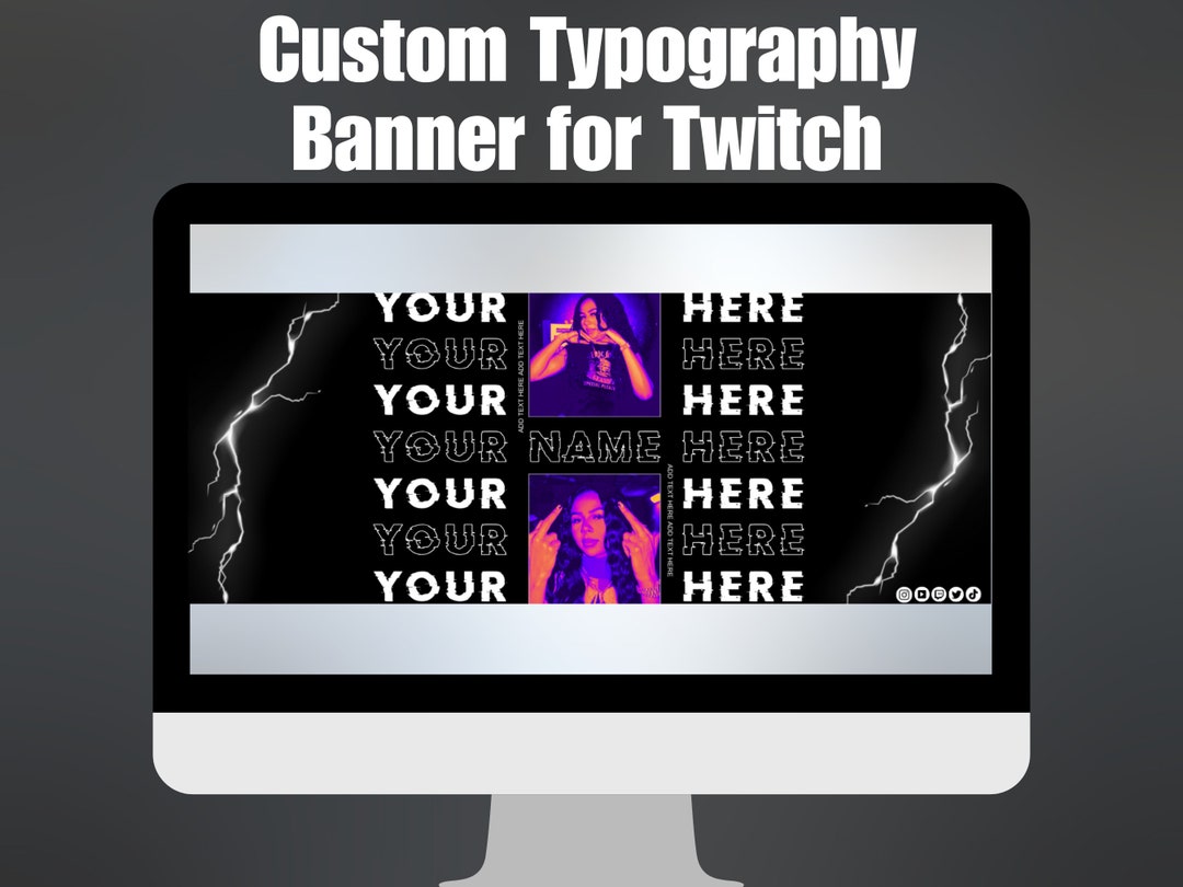 Custom Typography Banner for Twitch Twitch Banner Gamer Banner Gaming ...