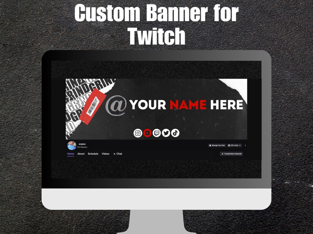 Custom Grunge Banner for Twitch Twitch Banner Gamer Banner Gaming ...