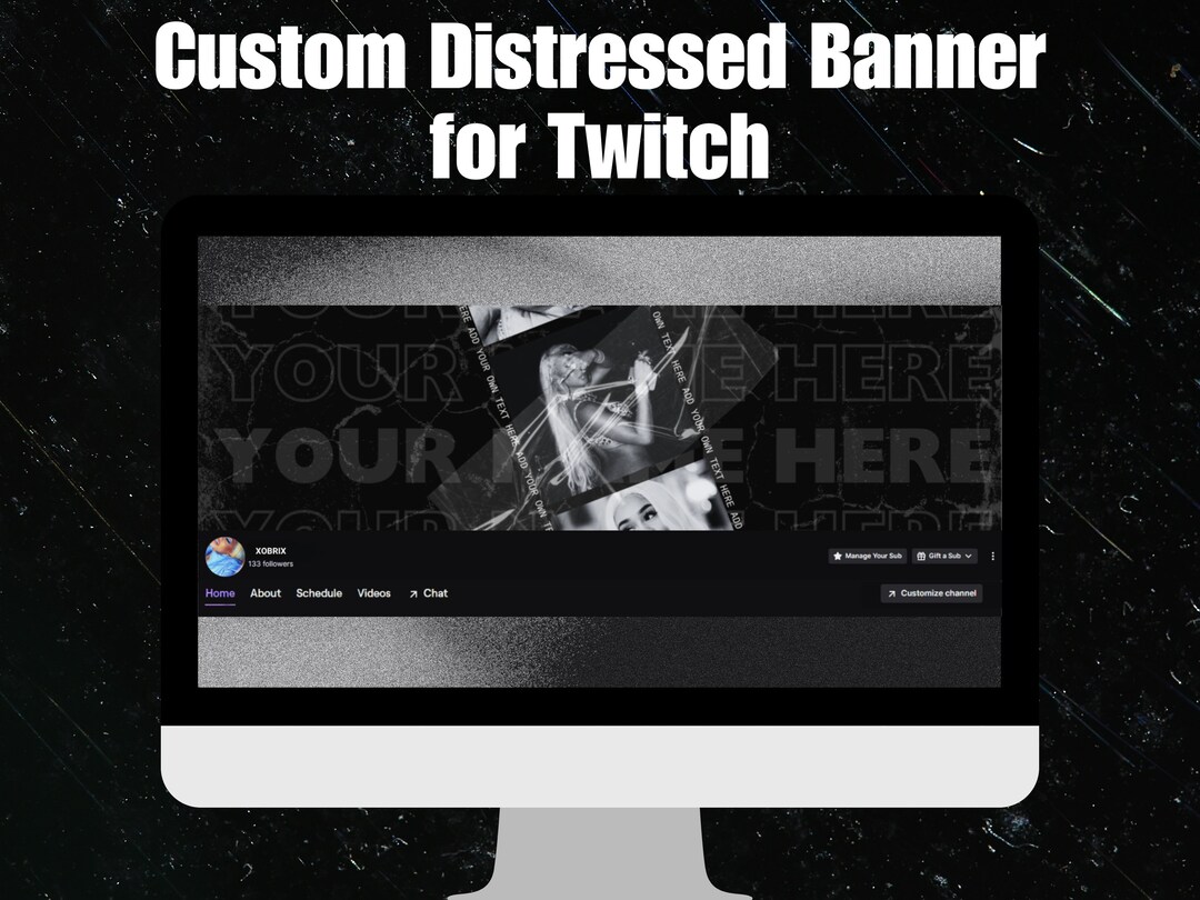 Custom Distressed Banner for Twitch Twitch Banner Gamer Banner Gaming ...