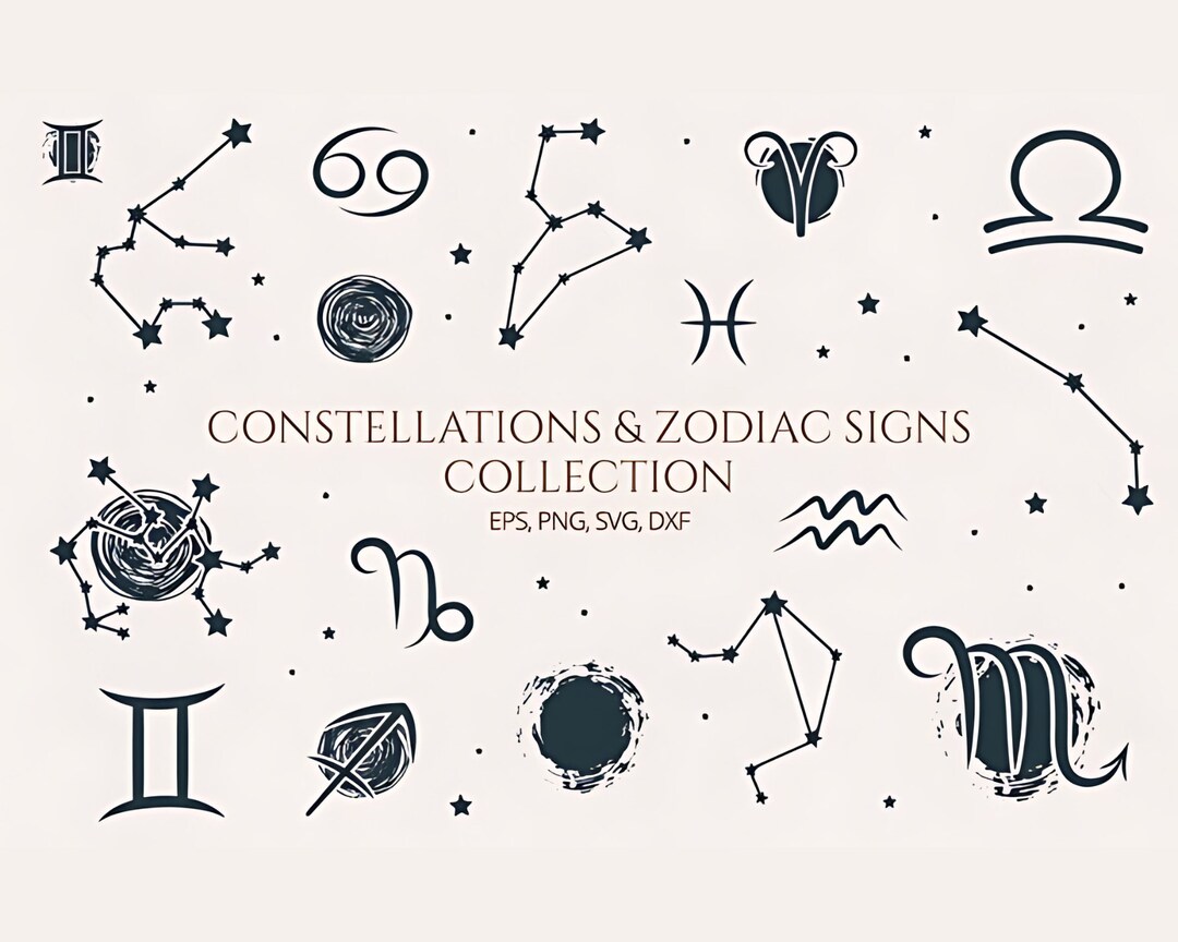 Constellations Zodiac Signs Collection Zodiac Sign Svg Horoscope Svg ...