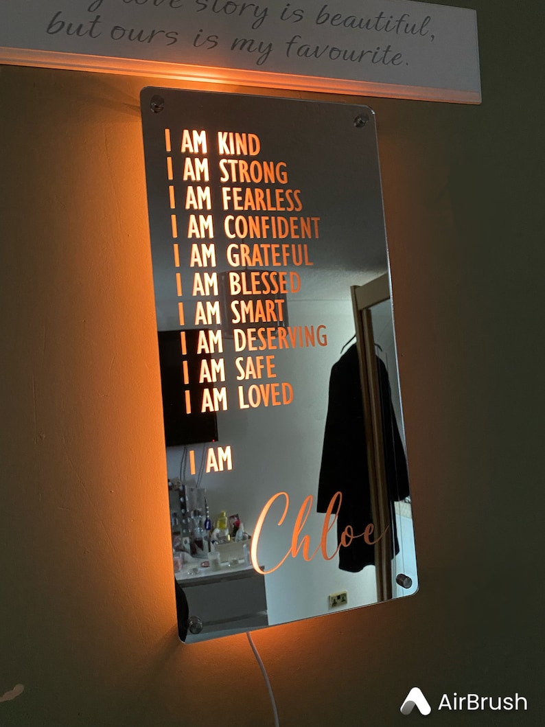Personalised LED Affirmations Mirror - Etsy