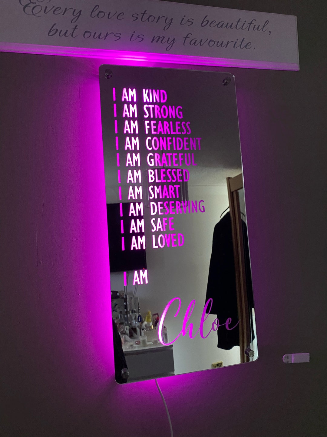 Personalised LED Affirmations Mirror - Etsy