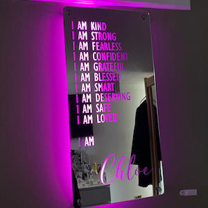 Personalised LED Affirmations Mirror - Etsy
