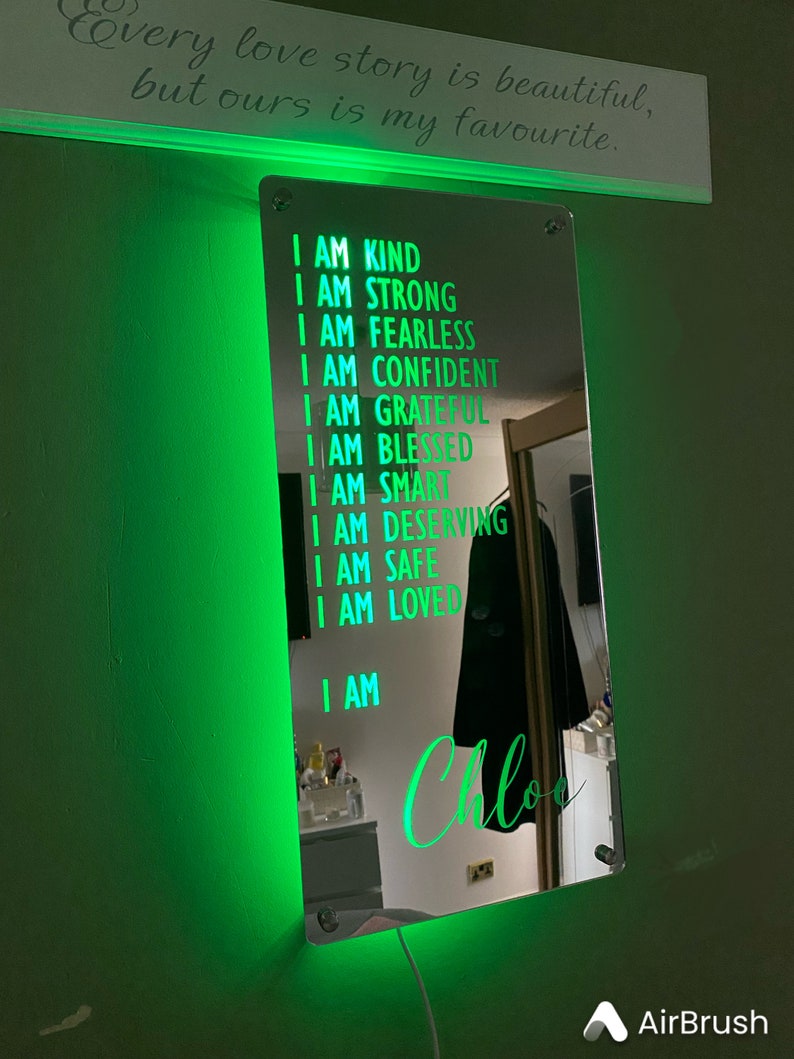 Personalised LED Affirmations Mirror - Etsy