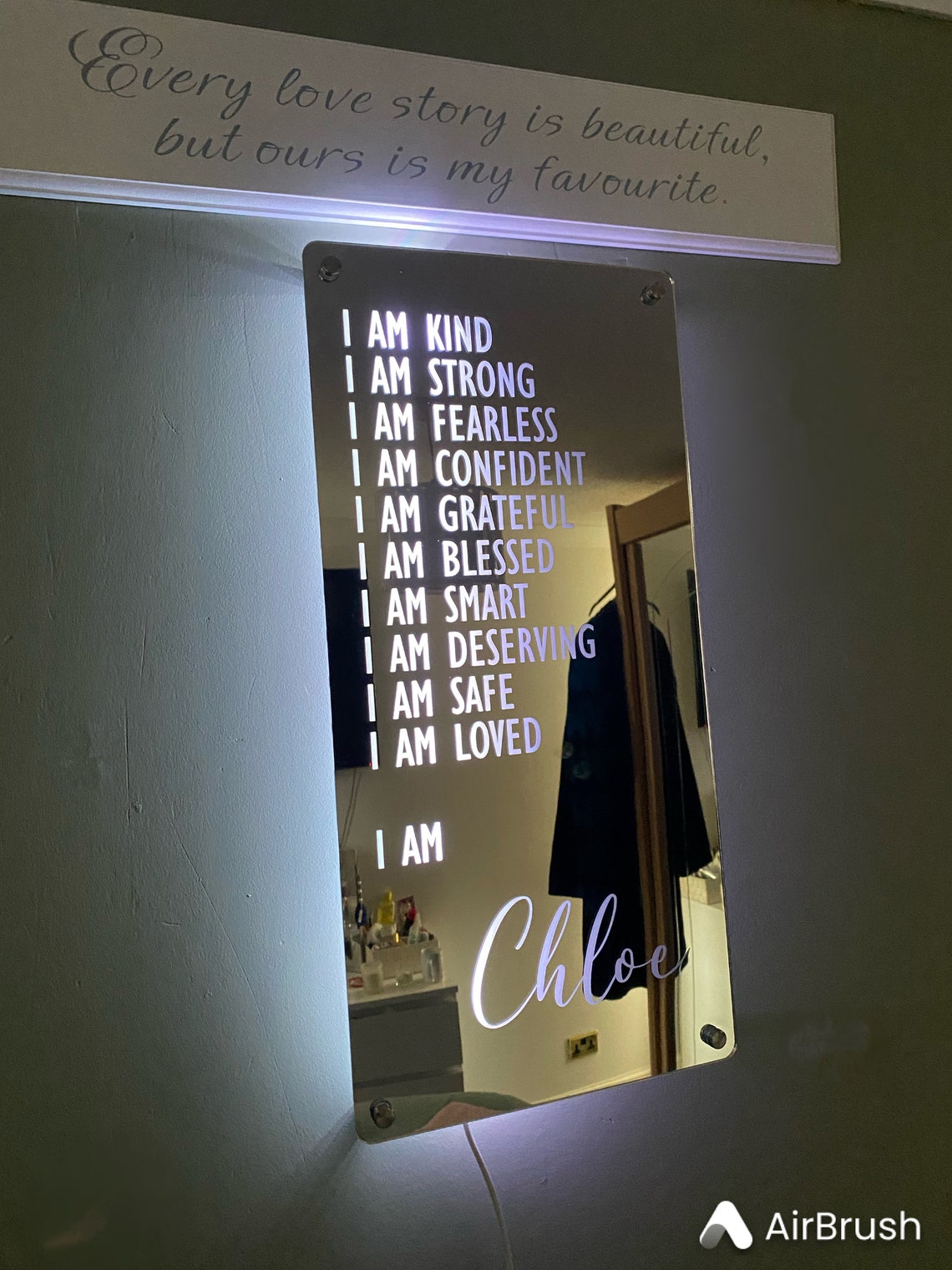 Personalised LED Affirmations Mirror - Etsy