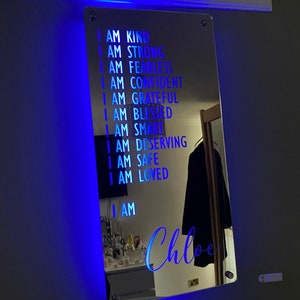 Personalised LED Affirmations Mirror - Etsy