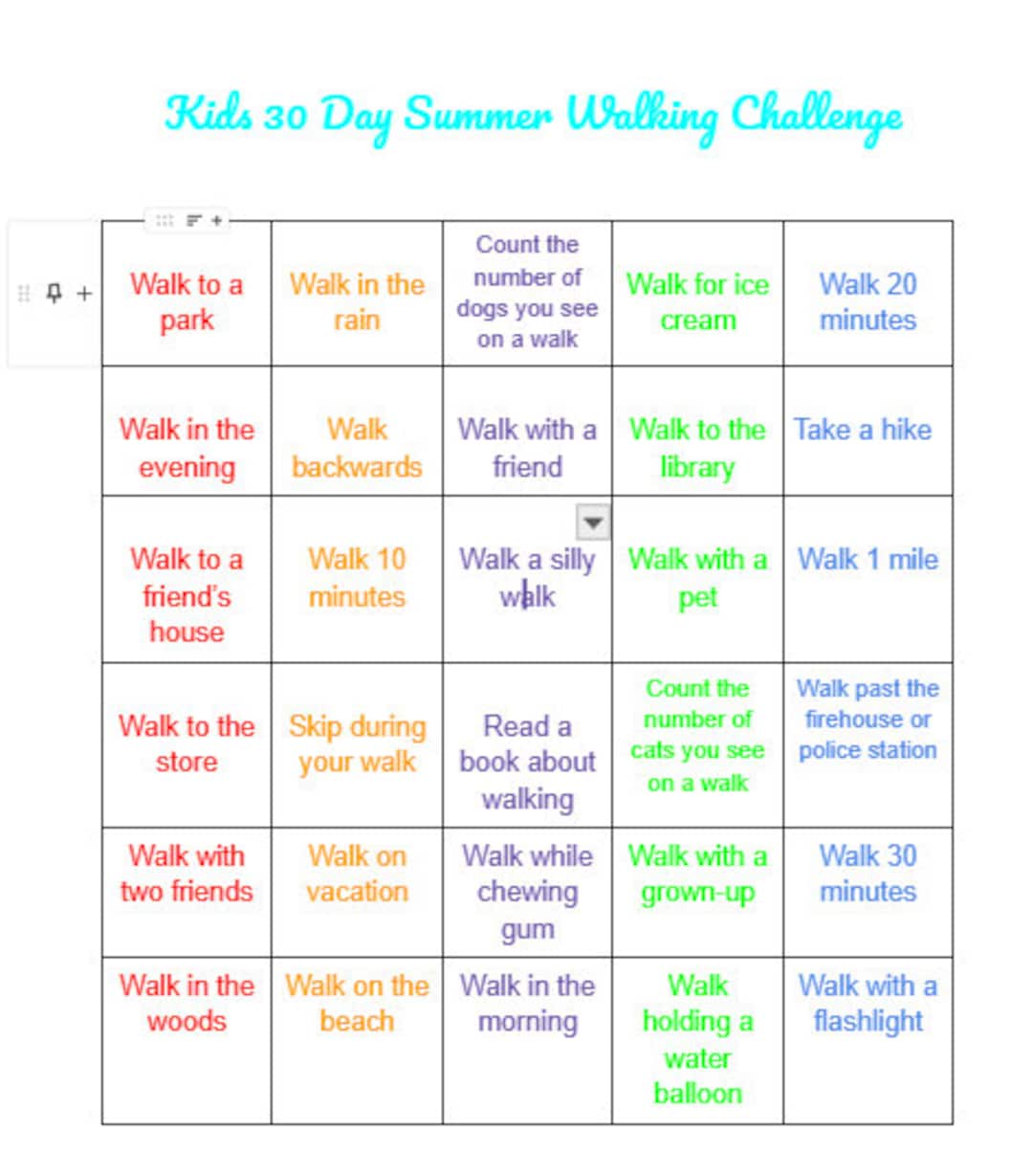 Kids Summer Walking Challenge - Etsy