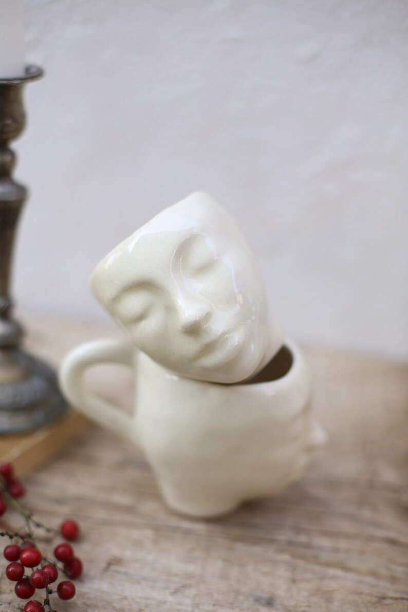 Ceramic Mug Sculpture Cup Ceramics Face Cup Sculpture Tea Mug Sculpture ...