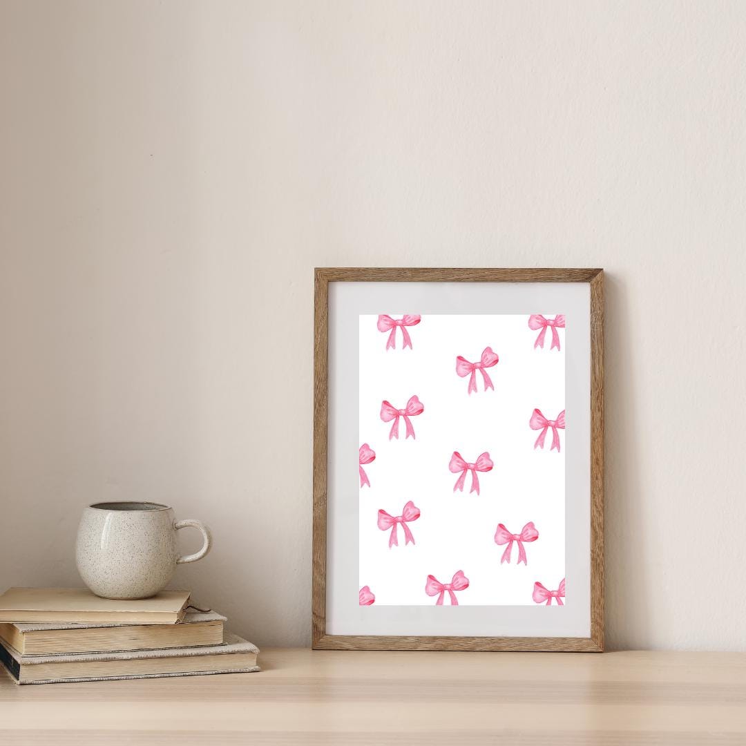 Beautiful Bow Wall Art in 3 Sizes (A4 A3 A5) Clean Girl Wall Art Poster ...