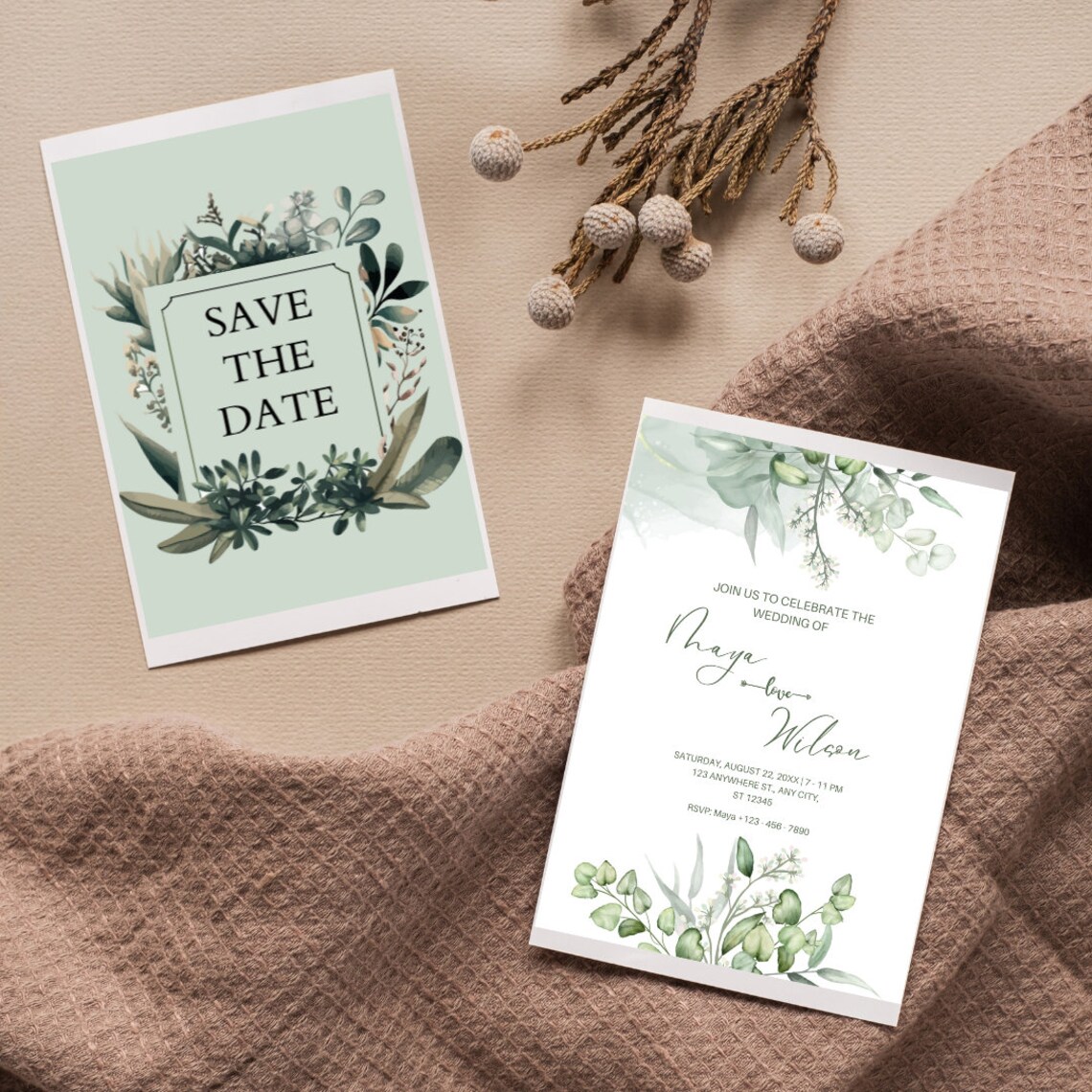 Editable Wedding Invitation Card for All Using Canva Template. Digital ...