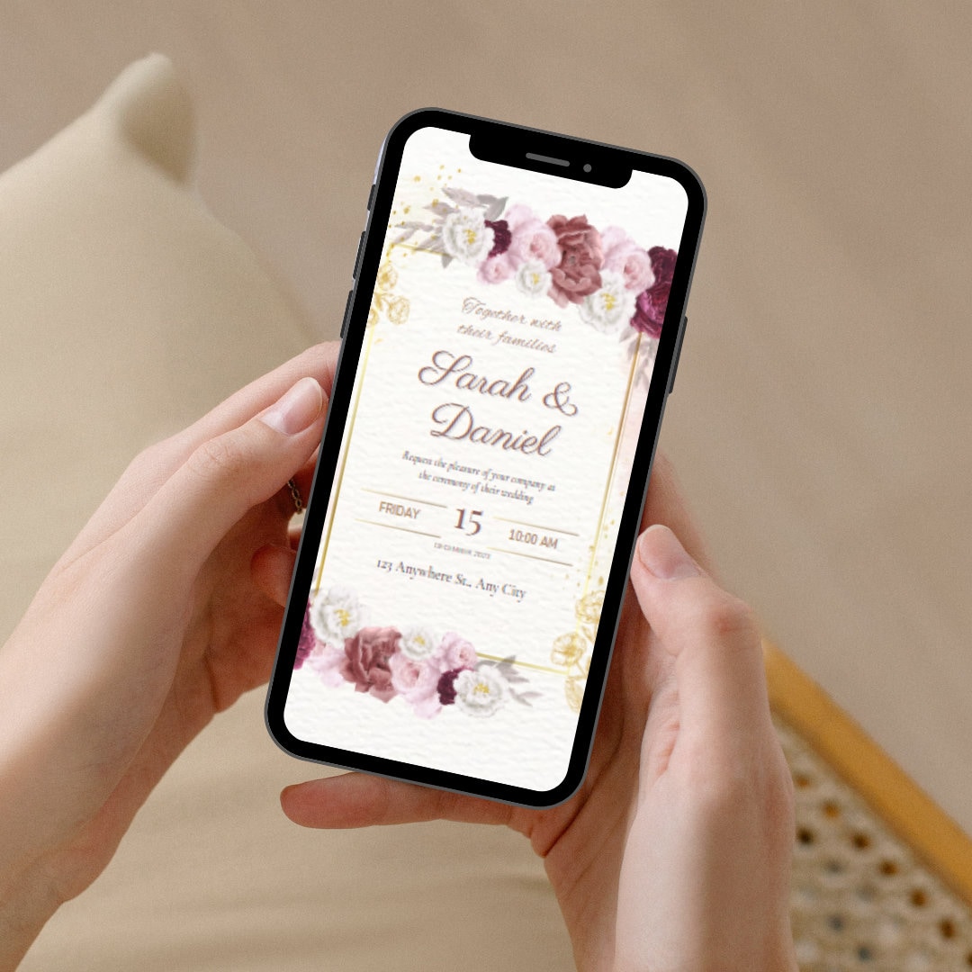 Editable Wedding Invitation Card for All Using Canva Template. Digital ...