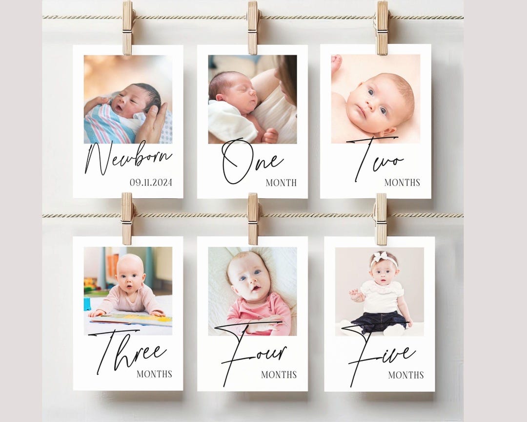 Classic Baby Photo Banner Printable Monthly First Year Photo Banner for ...