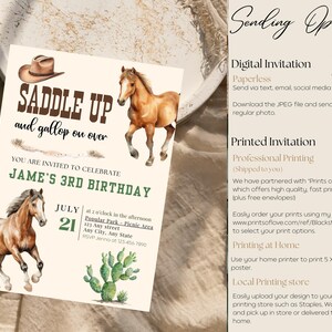 Editable Saddle up Birthday Invitation Western Birthday Invitation ...