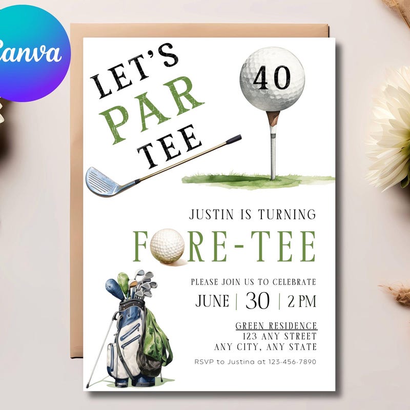Mens Golf Birthday Invite - Etsy