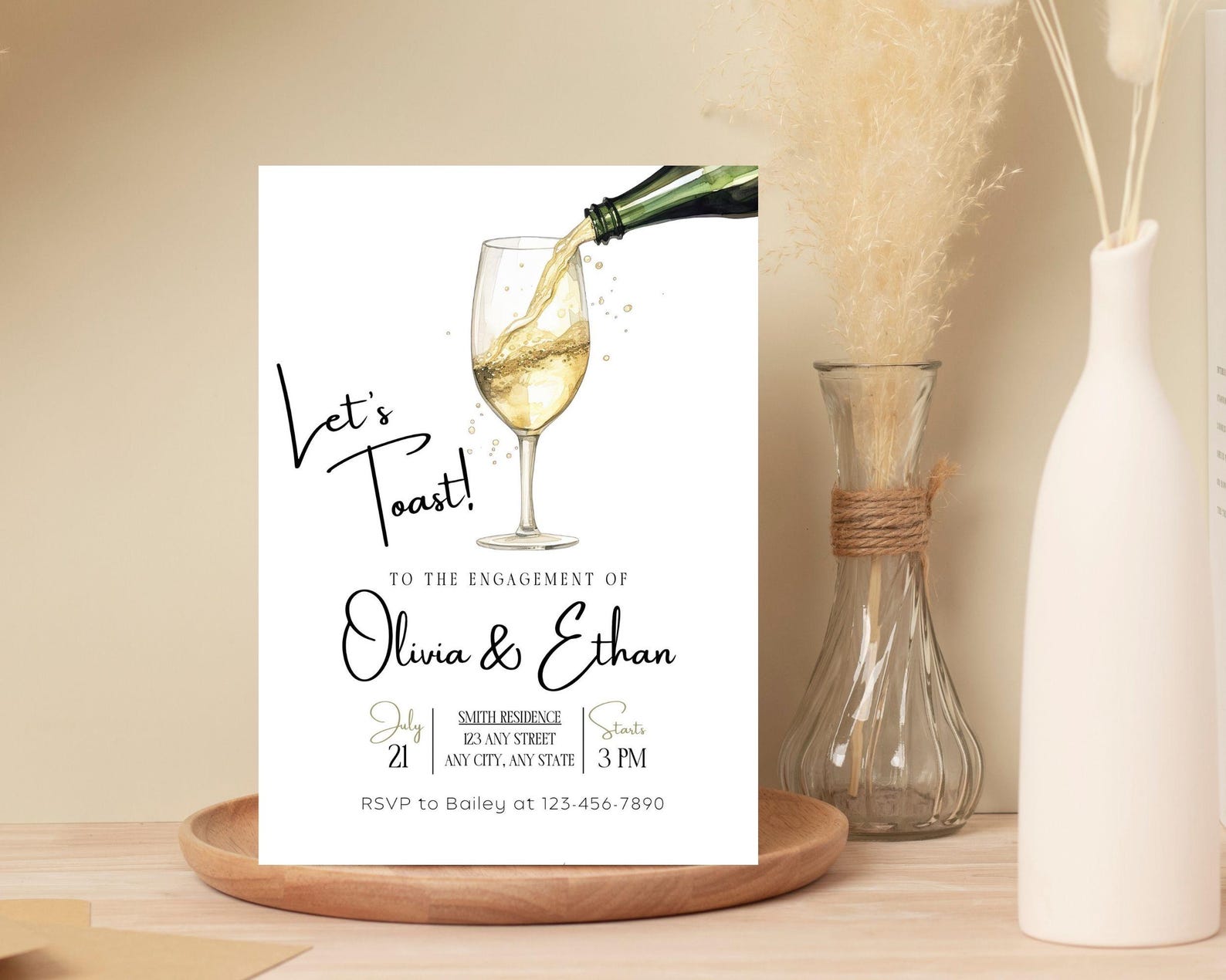 Engagement Invitation Let’s Toast Engagement Invite for Engagement ...