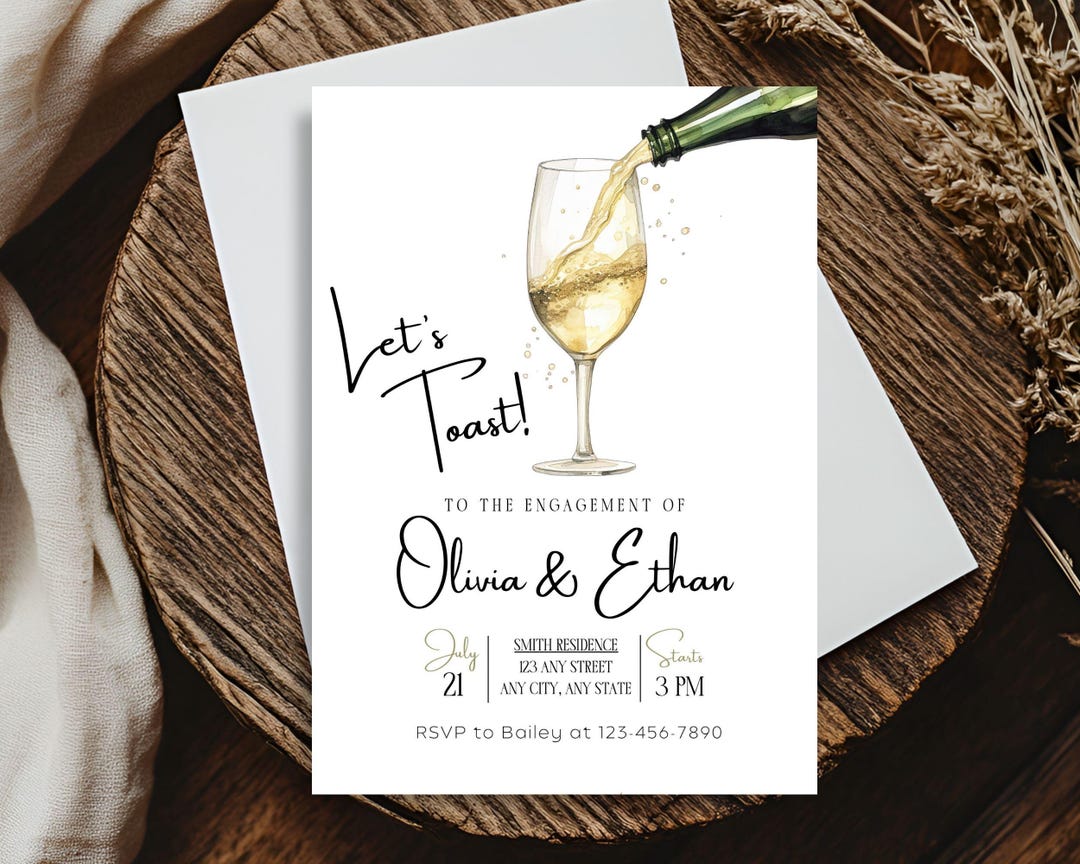 Engagement Invitation Let’s Toast Engagement Invite for Engagement ...