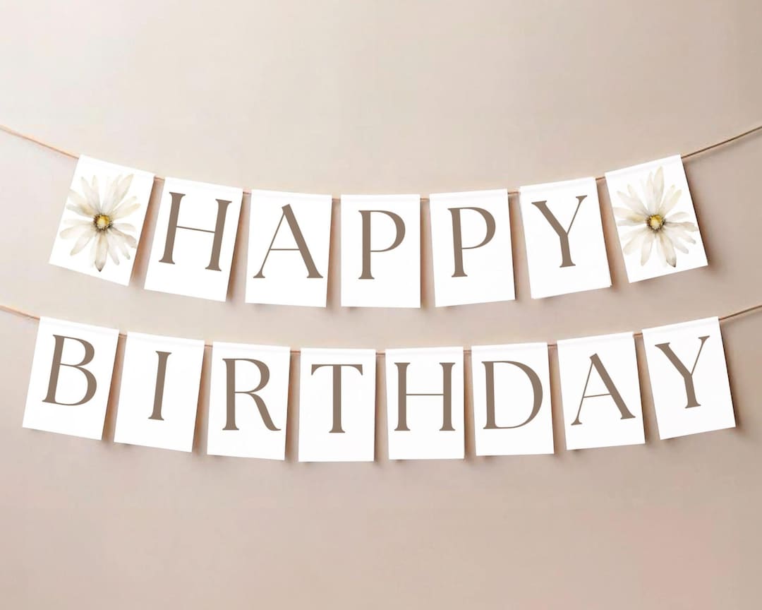 Wildflower Birthday Banner Daisy Flower Birthday Banner Wildflower ...