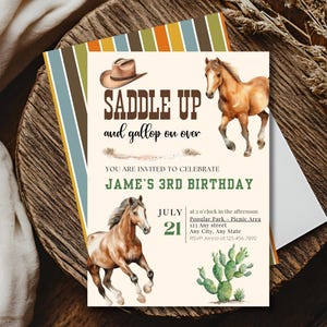 Editable Saddle up Birthday Invitation Western Birthday Invitation ...