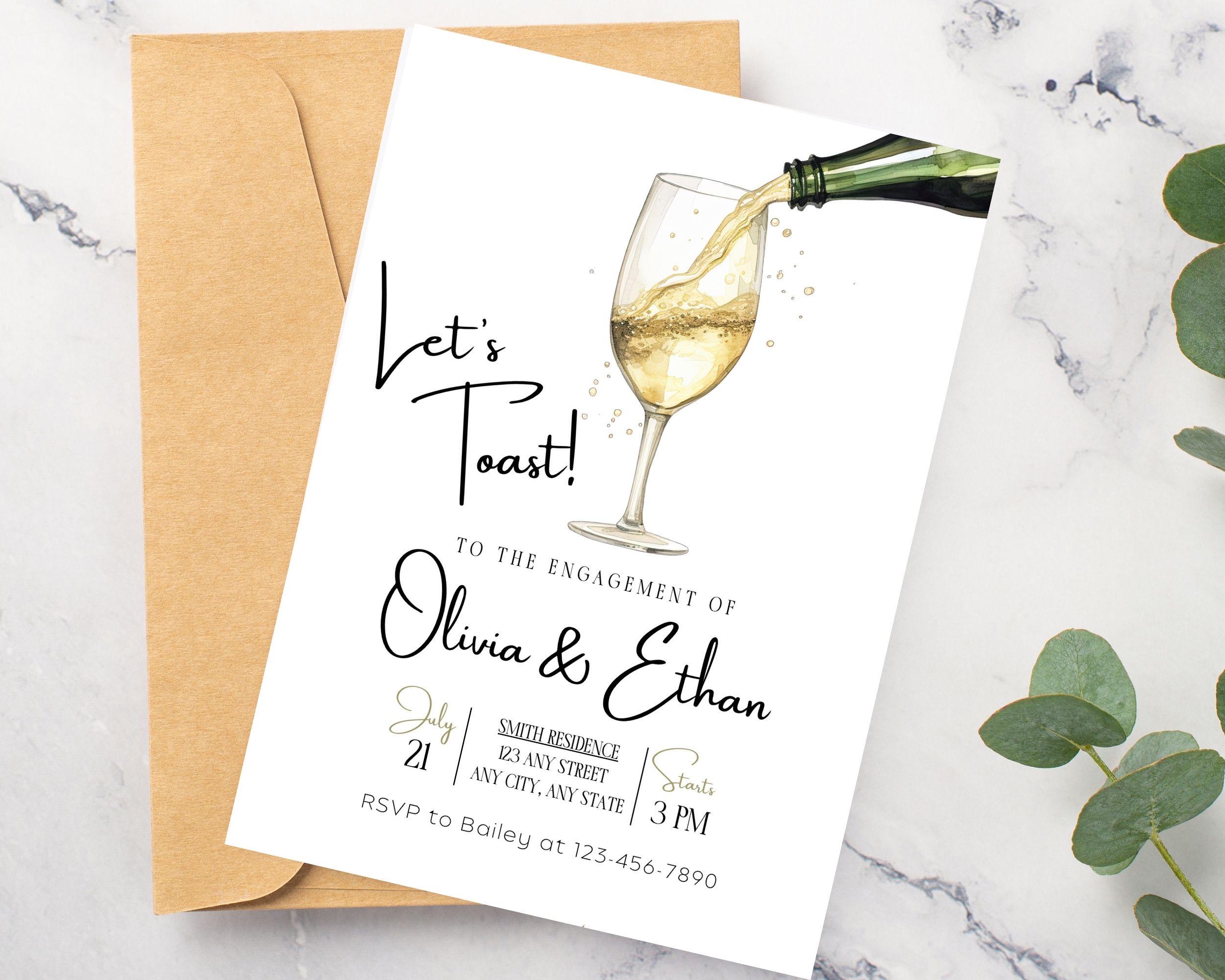 Engagement Invitation Let’s Toast Engagement Invite for Engagement ...