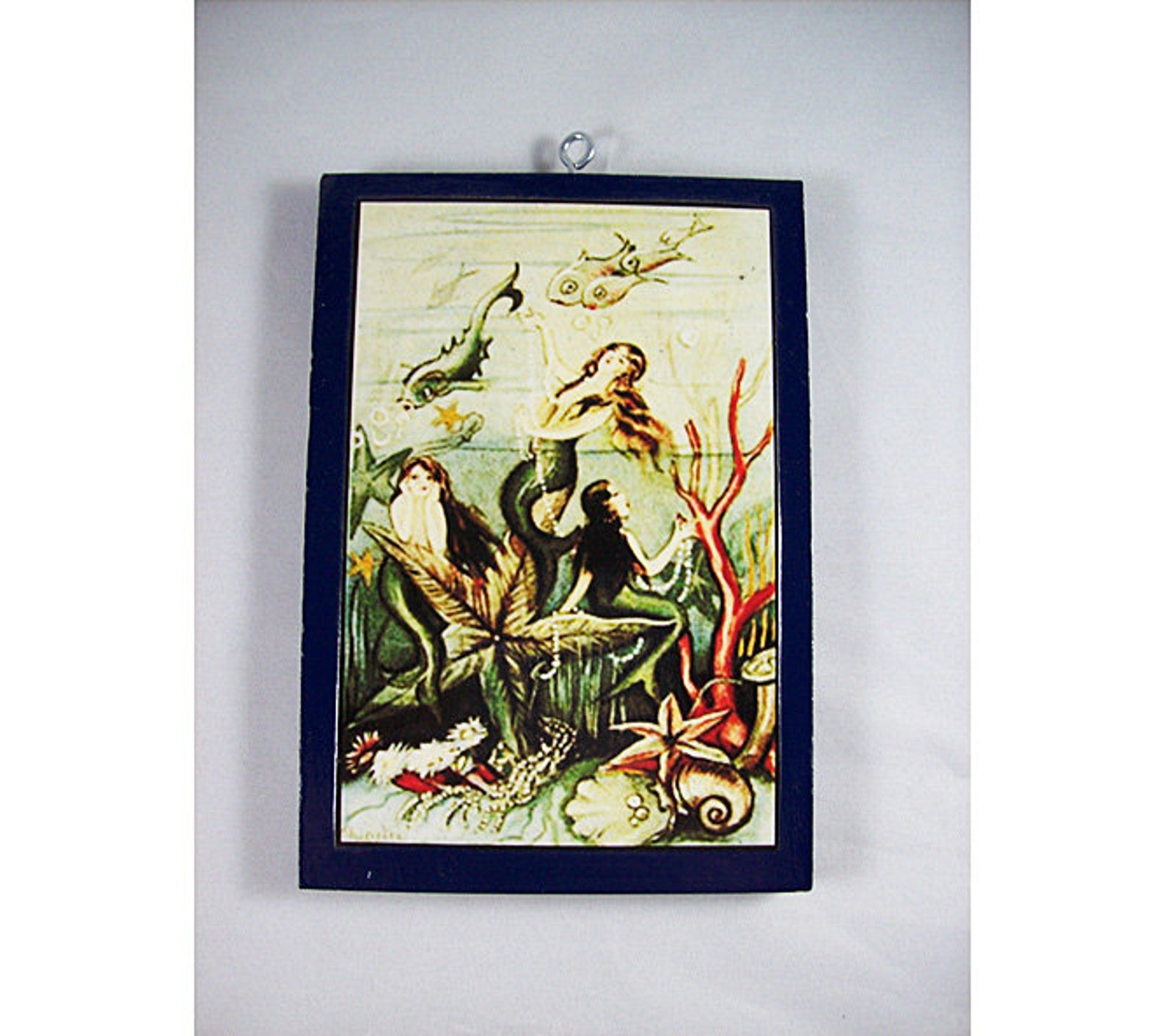 Retro Mermaid Print Vintage 1950s Era Pin up Girl Kitsch Rockabilly ...