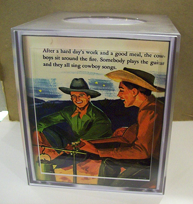 Cowboy Tissue Box Cover Retro Vintage 1950s Western Rockabilly - Etsy