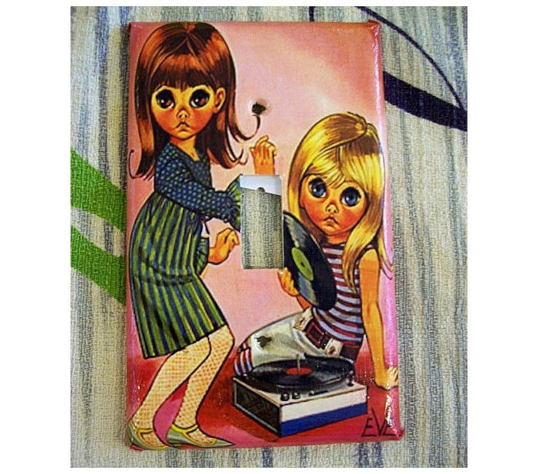 Big Eye Switch Plate Vintage Sad Eye Print Retro Light Switch Mod Decor ...