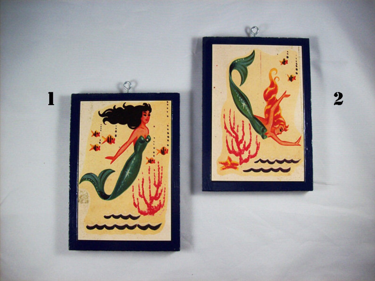 Retro Mermaid Print Vintage 1950s Era Pin up Girl Kitsch - Etsy