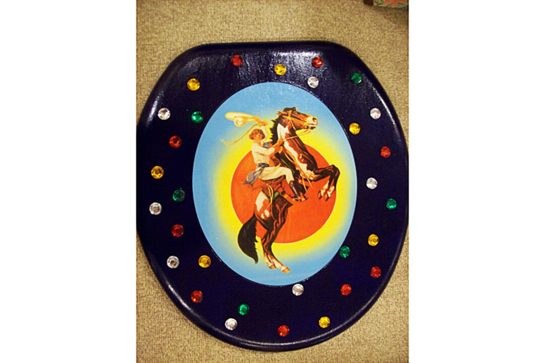 Retro Cowboy or Cowgirl Toilet Seat Vintage 1950s Western Pin up ...