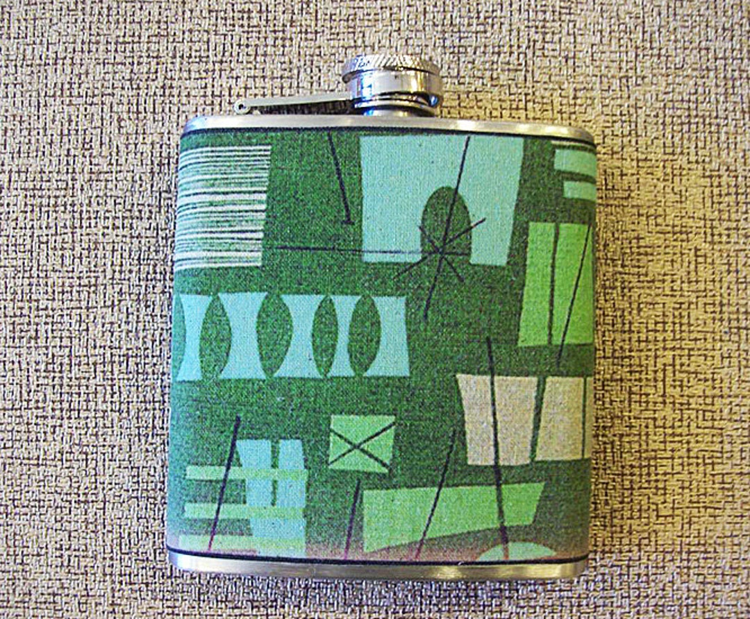 Mid Century Style Flask Vintage Atomic Era 1950s Era Retro Rockabilly ...