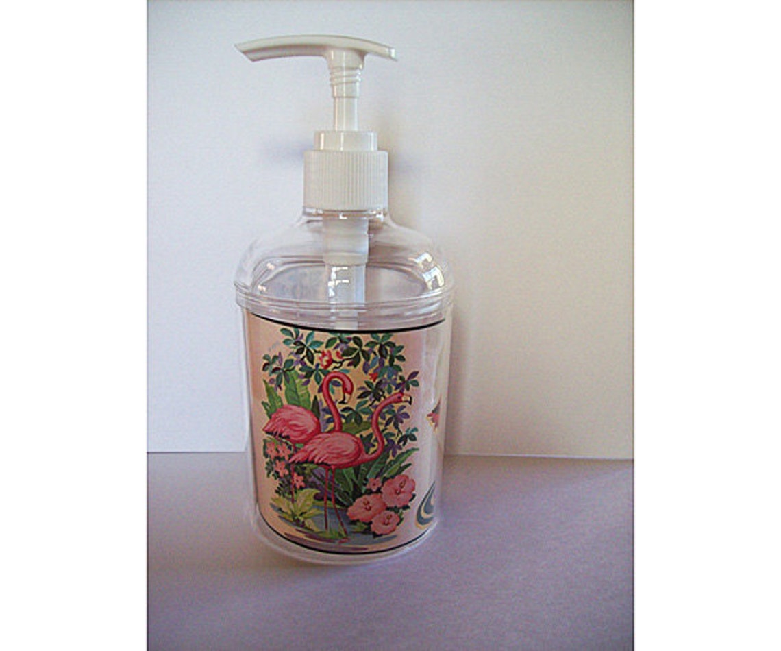 Retro Flamingo Soap Dispenser Vintage Fifties Pink Flamingo Florida ...