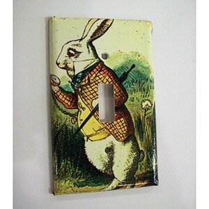 Alice in Wonderland Switch Plate Cover Vintage White Rabbit Fairy Tale ...